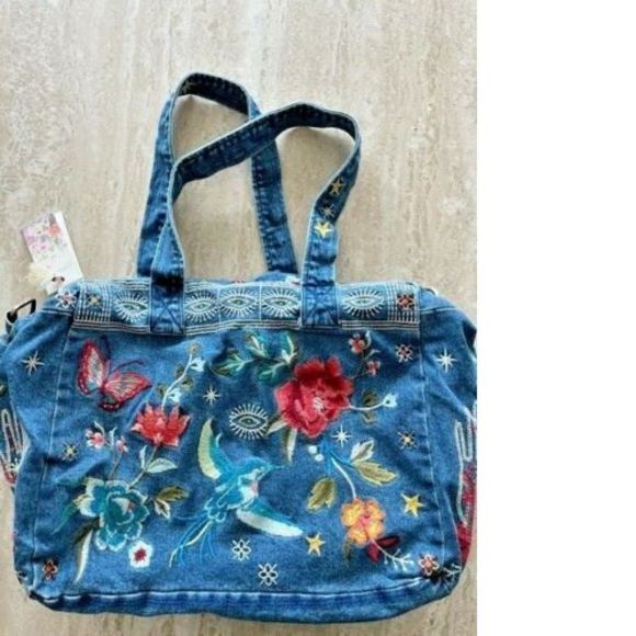 Johnny Was | Bags | Johnny Was Cara Denim Duffle Tote Jean Blue ...